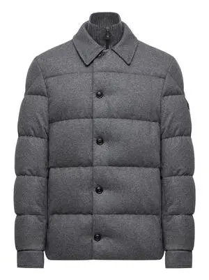 Moncler Cashmere Blend Down Shirt Jacket - Grey