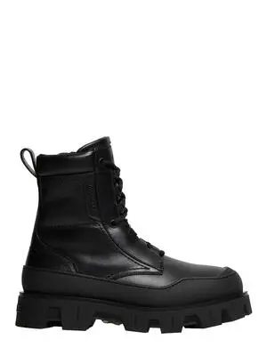 Moncler Peak Path Leather Lace-up Boots - Black
