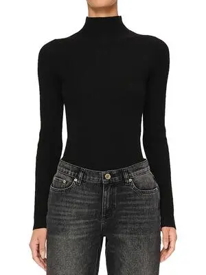 DL1961 Ribbed Knit Turtleneck Sweater - Black