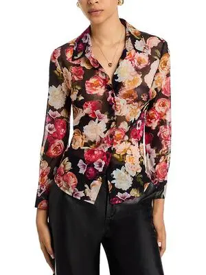 L'Agence Indiana Mesh Blouse - Multi Cluster Floral