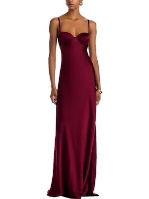 L'Agence Sayla Silk Maxi Dress - Dark Port