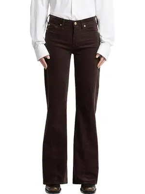 7 For All Mankind Twisted Dojo Tailorless Flare Leg Corduroy Pants - Corduroy Coffeee