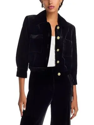 L'Agence Jia Velvet Jacket Black