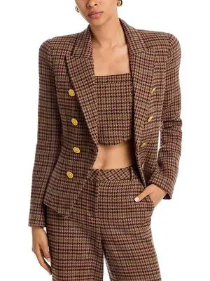 L'Agence Bethany Structured Blazer - Dark Brown