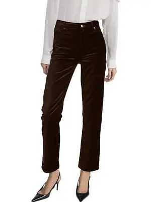 FRAME Le Sleek Straight Jeans - Dark Clove Velvet