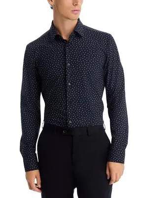BOSS Hank Slim Fit Button-front Performance Shirt - Black