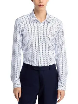 BOSS Roan Slim Fit Button-front Shirt - Light Pastel Blue