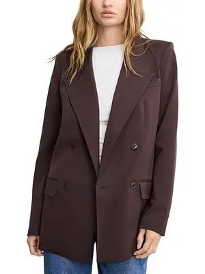 Good American Essential Suiting Blazer - Dark Chocolate