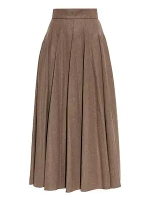 Max Mara Bellico Flared Maxi Skirt - Brown