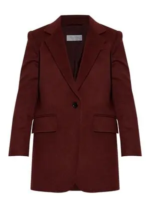 Max Mara Ariccia Camel Wool Blazer - Burgundy