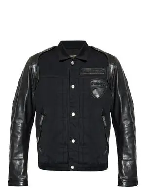 Dsquared2 X Ducati Canvas And Leather Jacket - Black