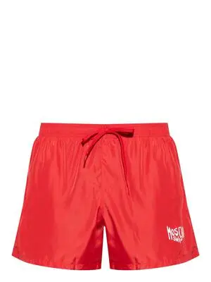 Moschino Logo Swim Shorts - Red