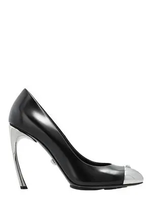 Versace Leather High-heeled Pumps With Medusa Detail - Black