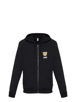 Moschino Zip-up Sweatshirt From The ‘underwear’ Collection - Black