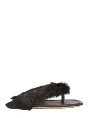 FERRAGAMO Loly Fur Sandal - Testa Di Moro & Florence Test Di Moro