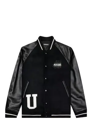 UNDERCOVERISM Psycho Leather-sleeved Bomber Jacket - Black