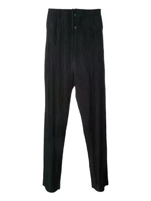 Issey Miyake Drop-crotch Pleated Trousers - Black