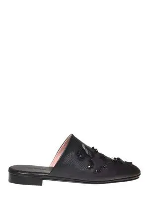 Alberta Ferretti Sequin-embellished Flat Mules - Black