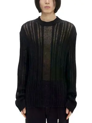 ANN DEMEULEMEESTER Halvar Ribbed-knit Sweater - Black