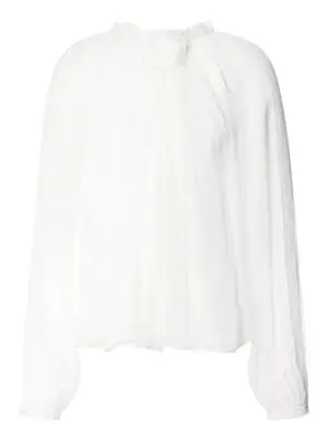 Alberta Ferretti Floral-appliqué Sheer Blouse - White
