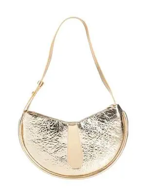 THEMOIRE Metallic Coated Fabric Hobo Bag - Gold