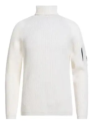 C.P. COMPANY Turtleneck In Wool And Polyamide - White