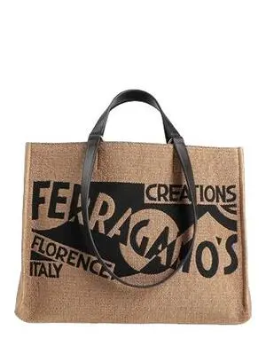 FERRAGAMO Tote Bag With Logo - Beige