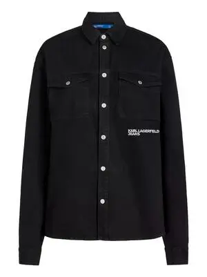 Karl Lagerfeld Cotton Shirt Jacket - Black