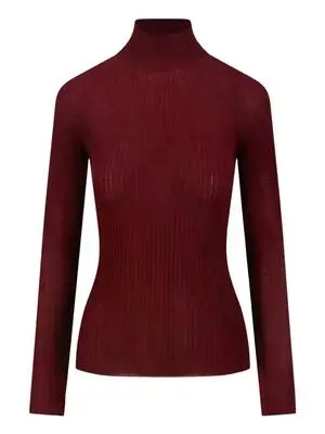 SA SU PHI Ribbed Turtleneck Sweater - Red