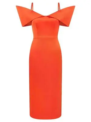 David Koma Off-shoulder Midi Dress - Orange