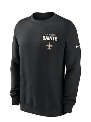 Nike New Orleans Saints Draw Block Club Nfl Pullover Crew - Black