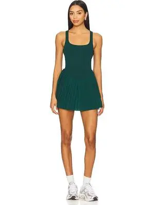 WELLBEING + BEINGWELL Movewell Lennox Pleated Dress - Forest Green