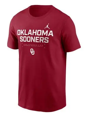 JORDAN Oklahoma Courtside Basketball Brand Dri-fit College T-shirt - Red