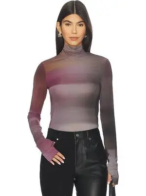 Helmut Lang Long Sleeve Turtleneck Top - Purple Multi