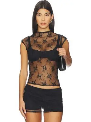 BUCI Ember Lace Top - Black Floral