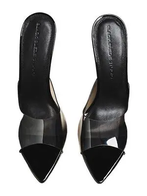 BLACK SUEDE STUDIO Bella Mule Heels - Black Patent