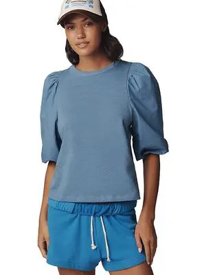 NATION LOS ANGELES Tippi Puff-sleeve Top - Blue