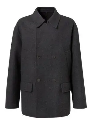 Fendi Double-breasted Virgin Wool Pea Coat - Grey