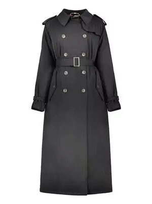 Herno Double-breasted Belted Trench Coat - Black