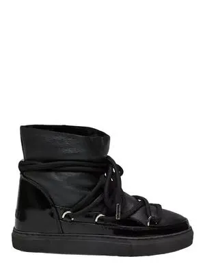 INUIKII Classic Patent Leather Lace-Up Sneakers