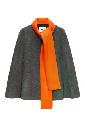 MSGM Attached Scarf Cape - Grey