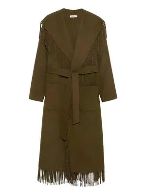 Simkhai Fringe-trimmed Belted Coat - Brown