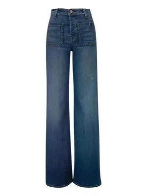 NILI LOTAN Patch-pocket Wide-leg Jeans - Blue