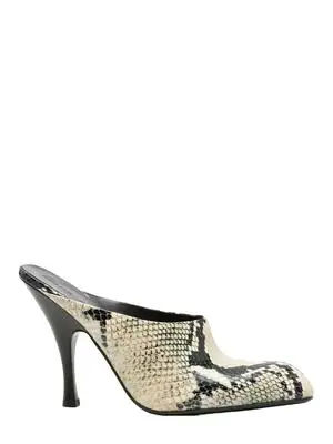 Khaite Snakeskin-effect Heeled Mules - Neutrals