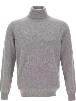 KANGRA Ribbed-edge Turtleneck Sweater - Grey