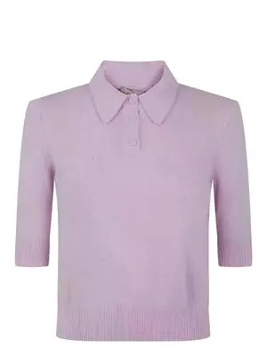 TWINSET Ribbed Polo Shirt - Pink