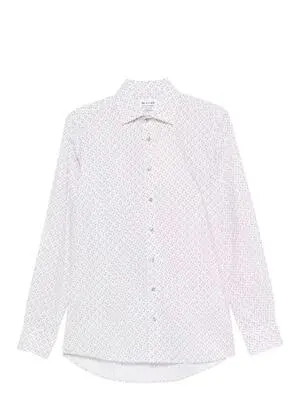 Sand Geometric-print Long-sleeve Shirt - White