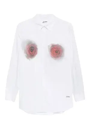 Jean Paul Gaultier Rose-print Shirt - 010230-white/grey/red