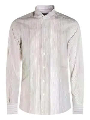 GLANSHIRT Striped Long-sleeved Shirt - White