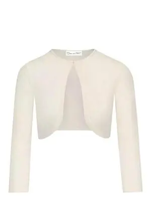 Oscar De La Renta Three-quarter Sleeve Bolero - Neutrals